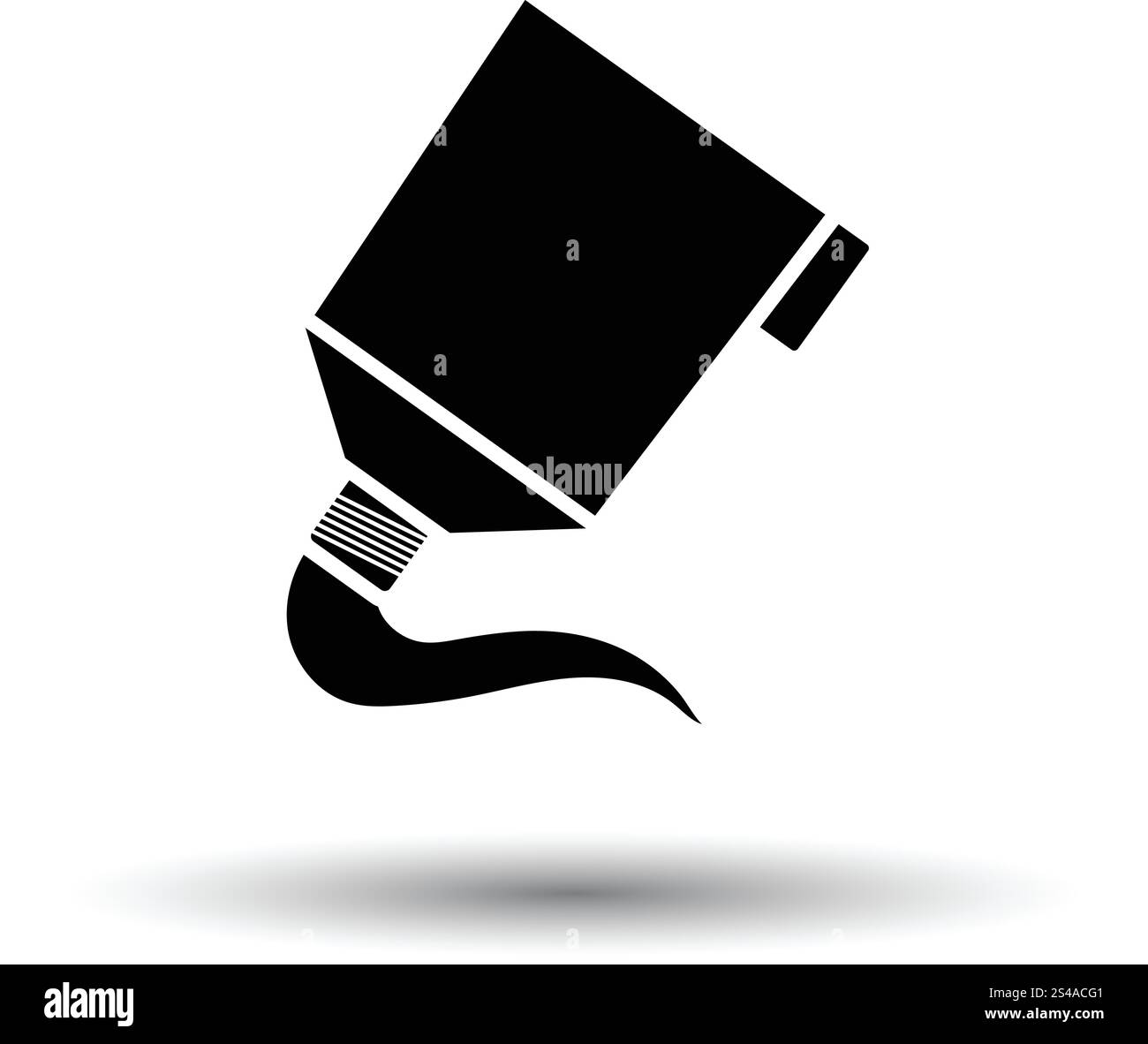 Paint tube icon. White background with shadow design. Vector ...