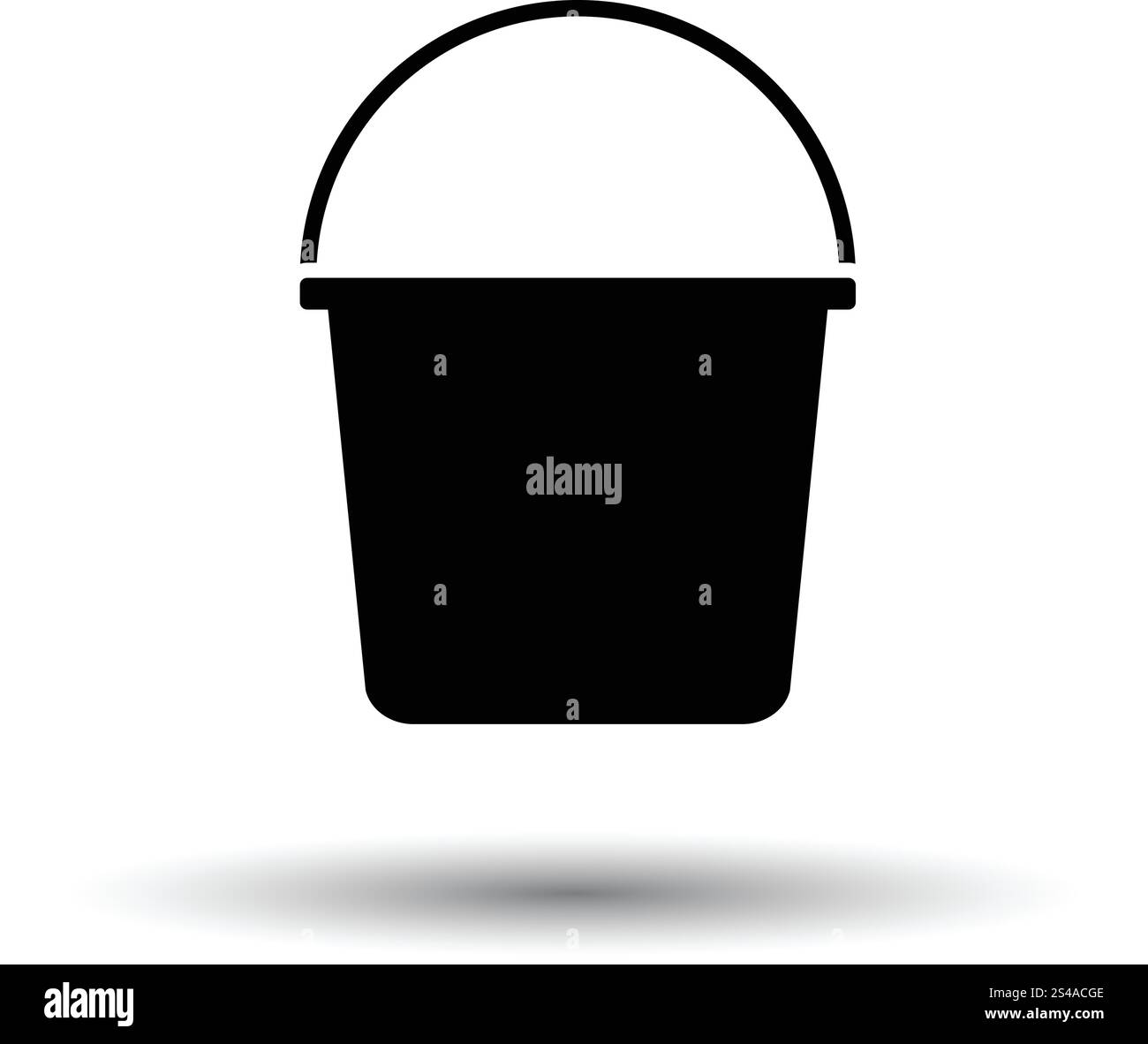 Bucket icon. White background with shadow design. Vector illustration ...