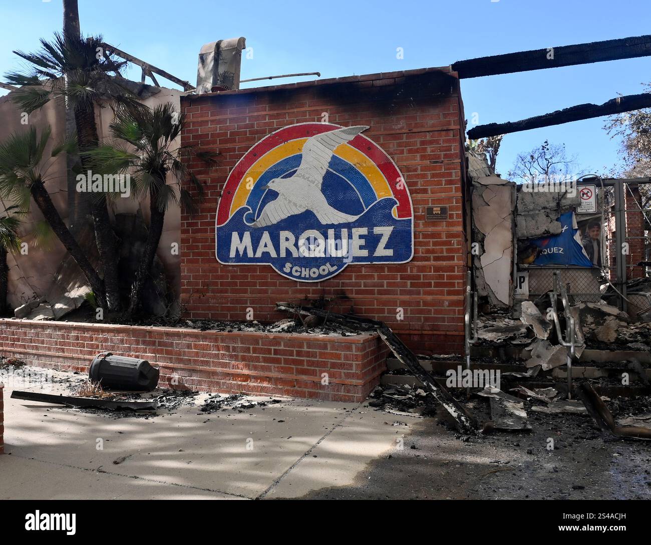 Los Angeles, United States. 10th Jan, 2025. The remains of the Marquez ...