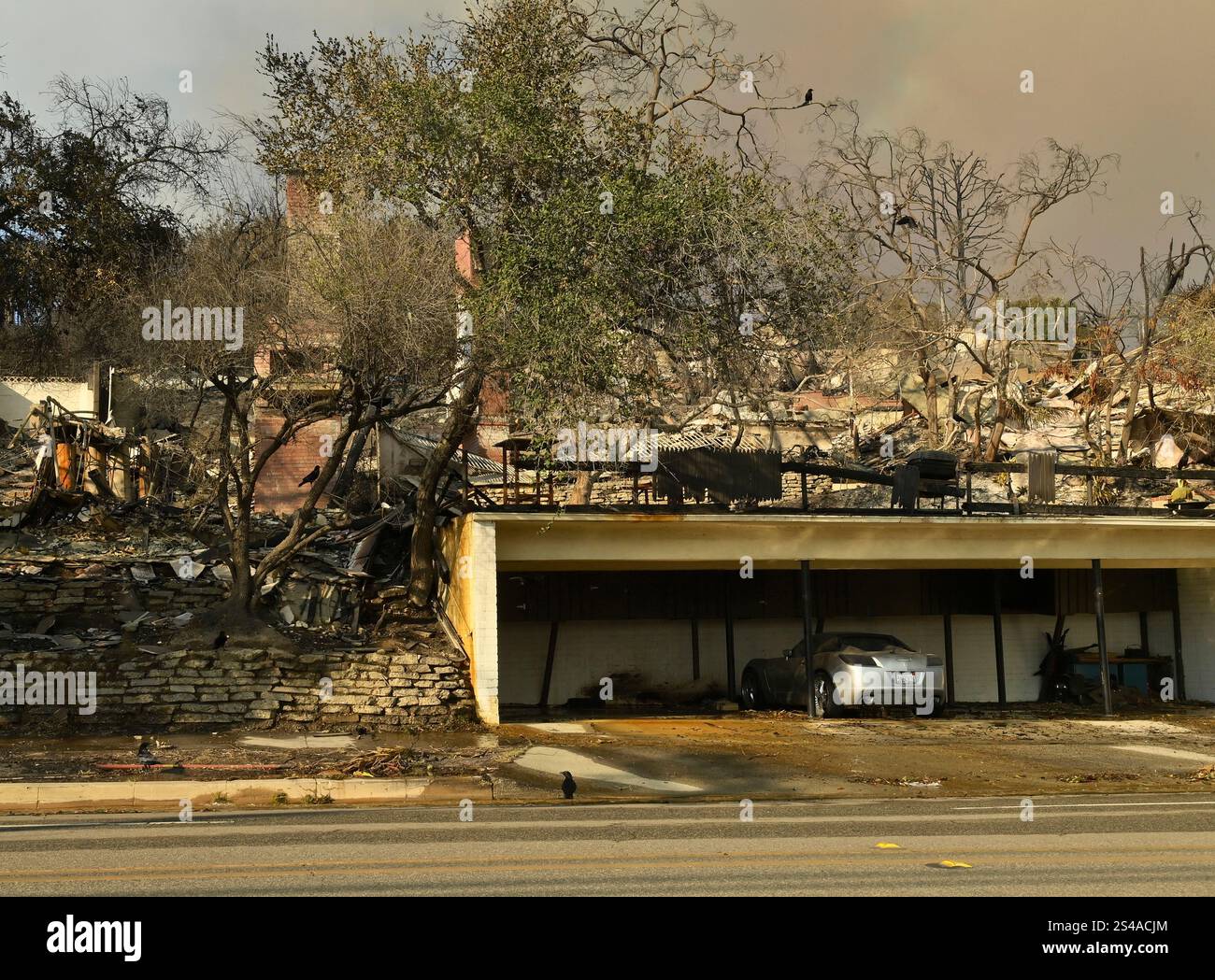 Los Angeles, United States. 10th Jan, 2025. The remains of one of the ...