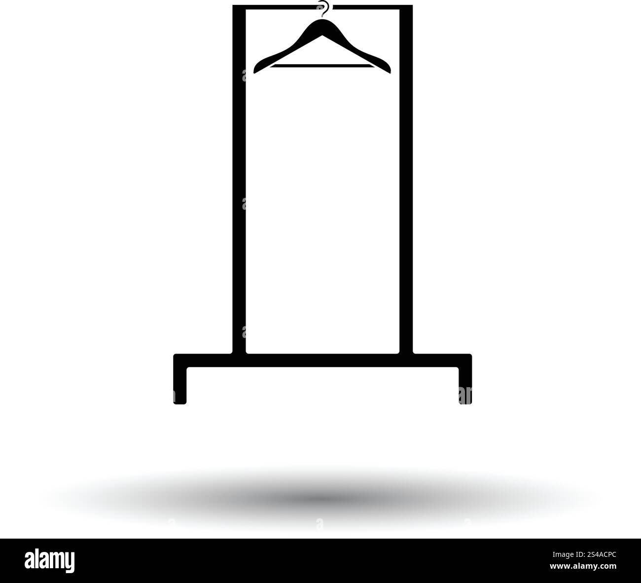 Hanger rail icon. White background with shadow design. Vector ...