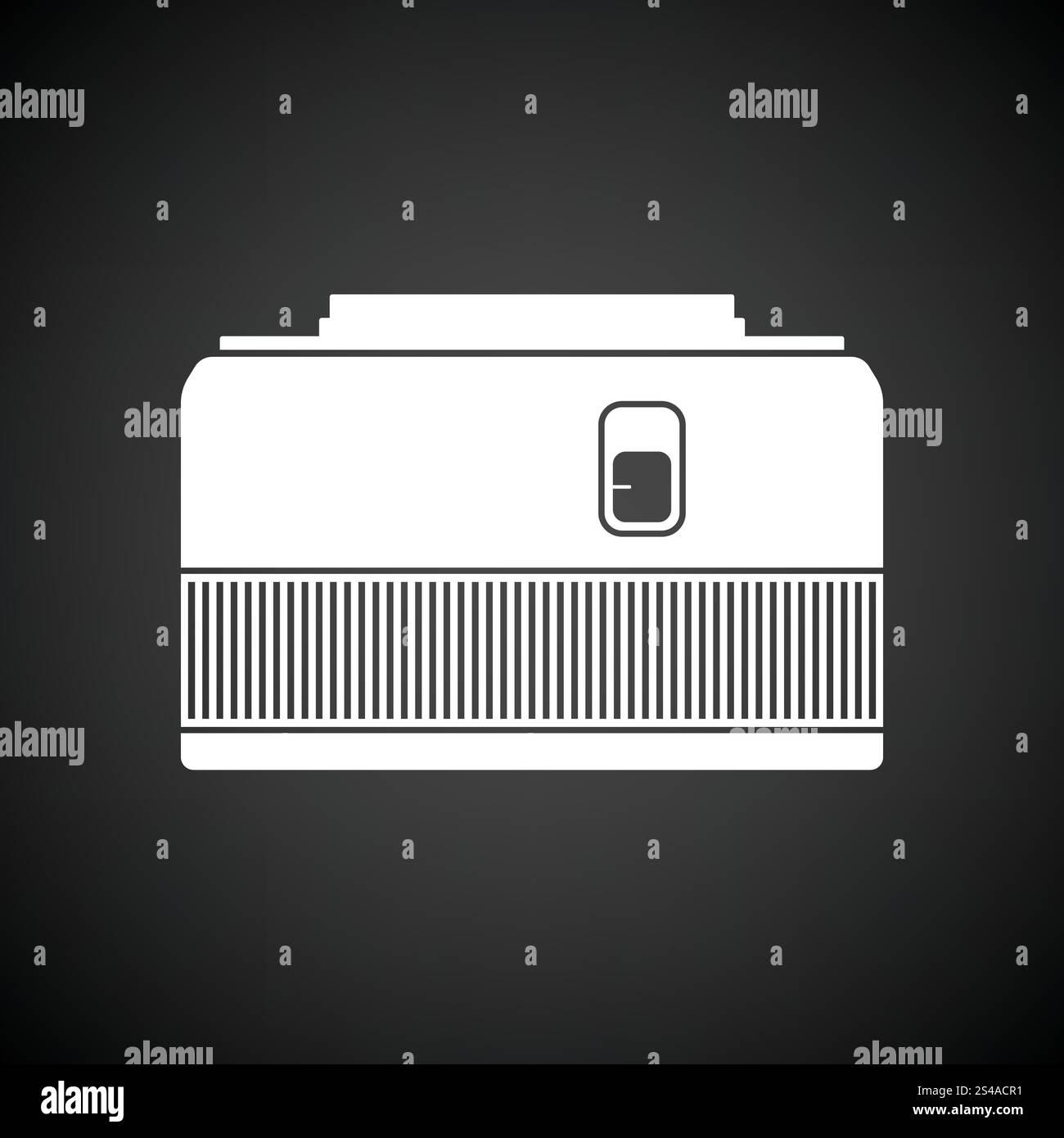 Icon of photo camera 50 mm lens. Black background with white. Vector ...