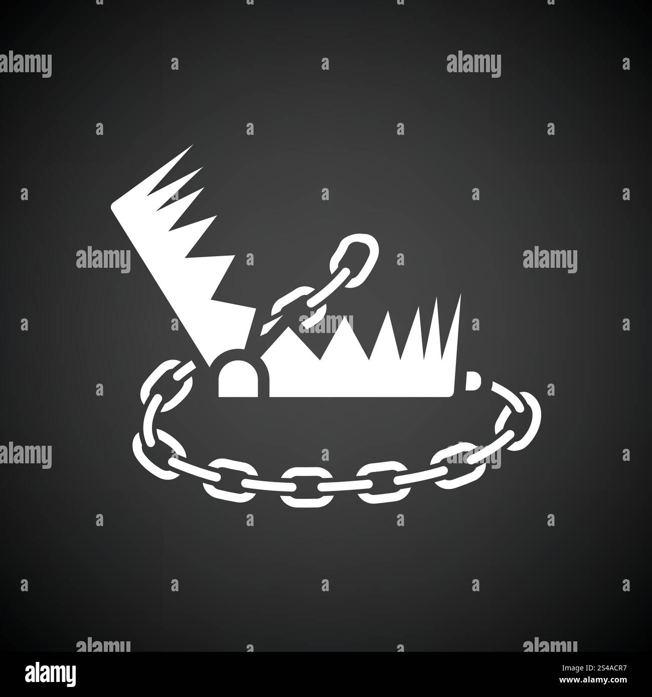 Bear hunting trap icon. Black background with white. Vector ...