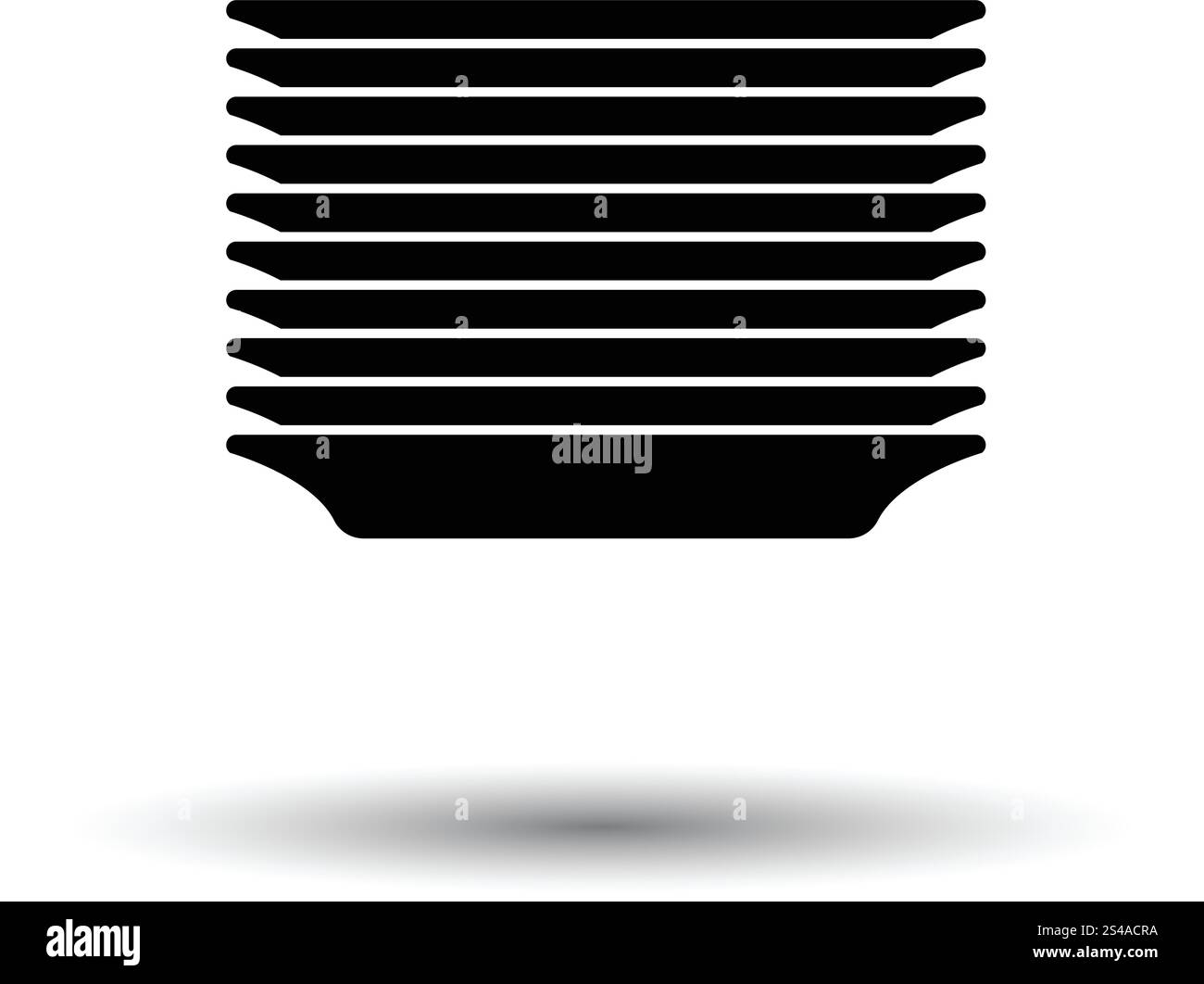 Plate stack icon. White background with shadow design. Vector ...