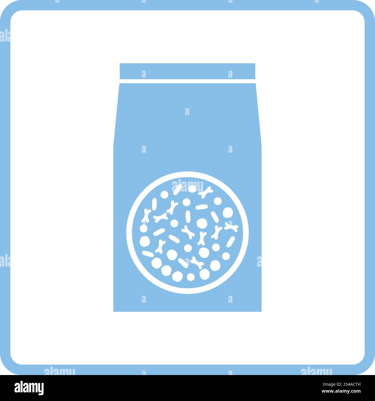 Packet of dog food icon. Blue frame design. Vector illustration Stock ...