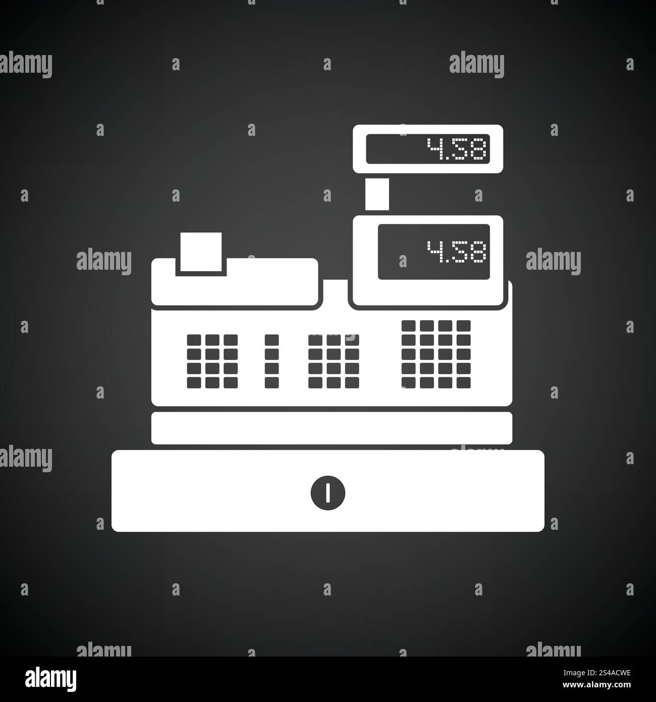Cashier icon. Black background with white. Vector illustration Stock ...
