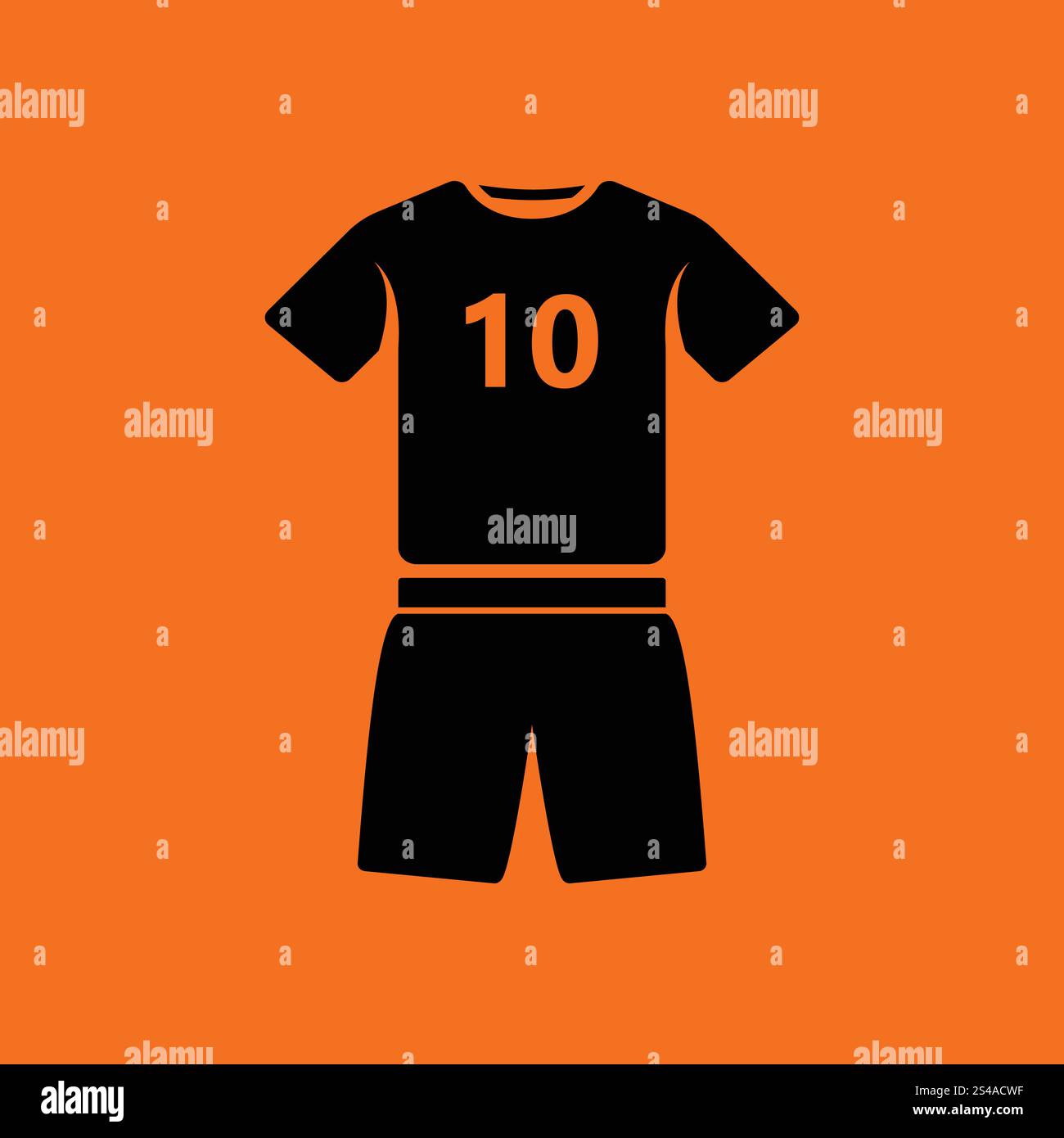 Soccer uniform icon. Orange background with black. Vector illustration ...