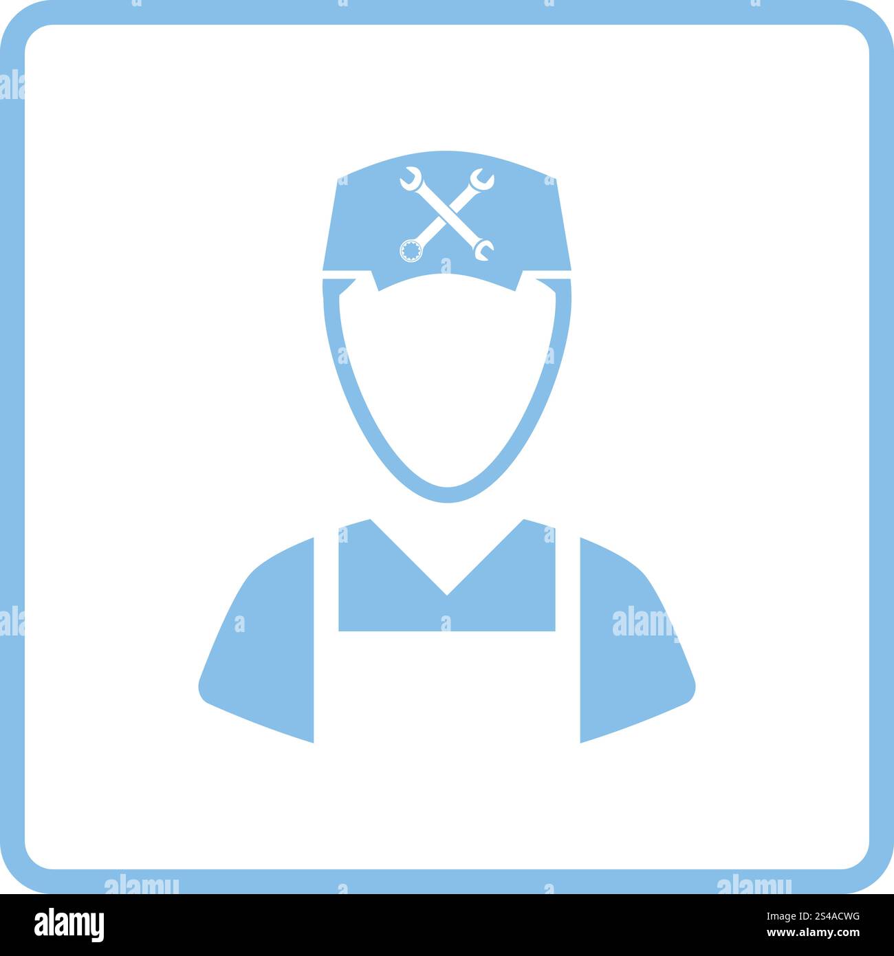 Car mechanic icon. Blue frame design. Vector illustration Stock Vector ...