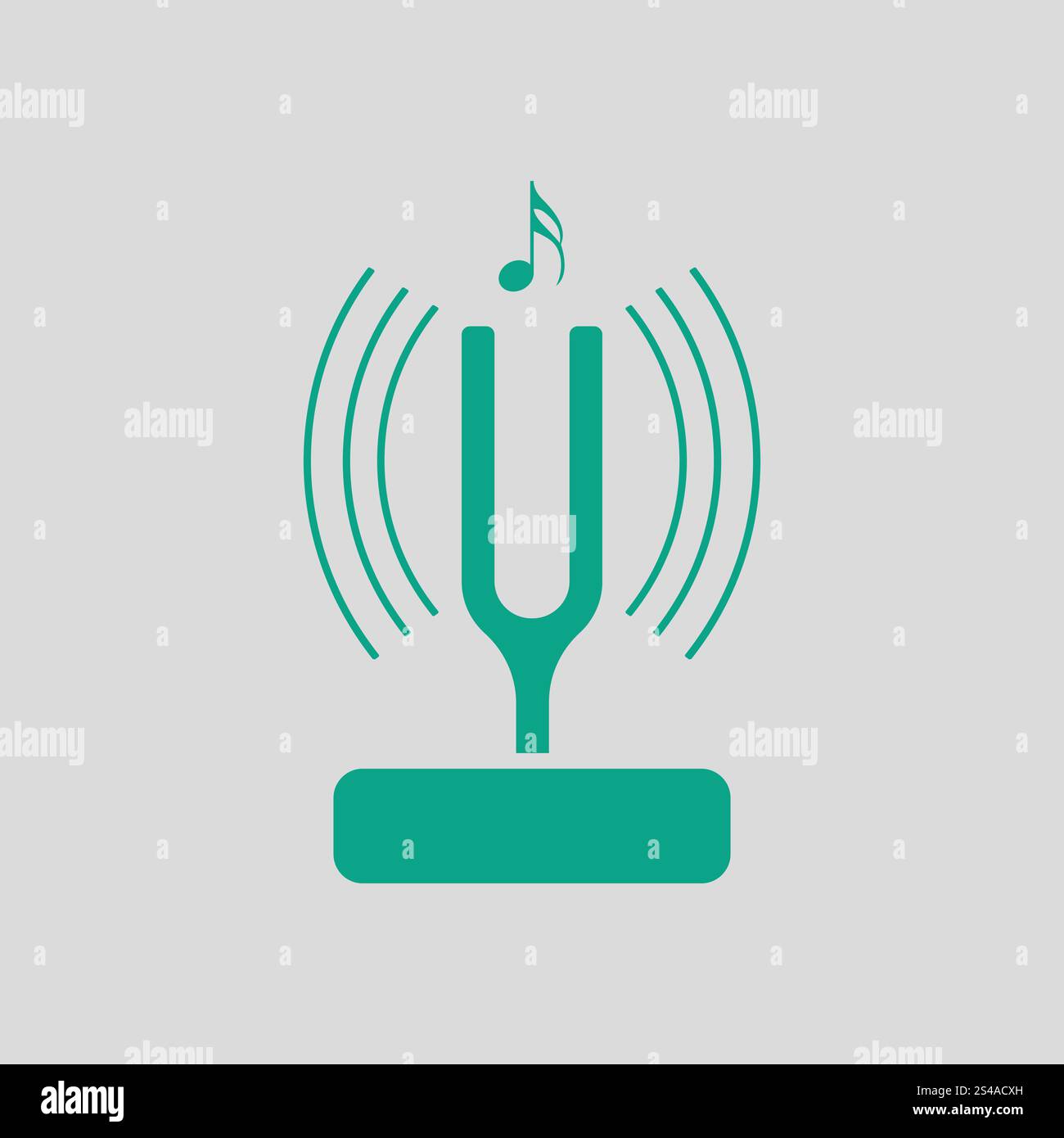 Tuning fork icon. Gray background with green. Vector illustration Stock ...