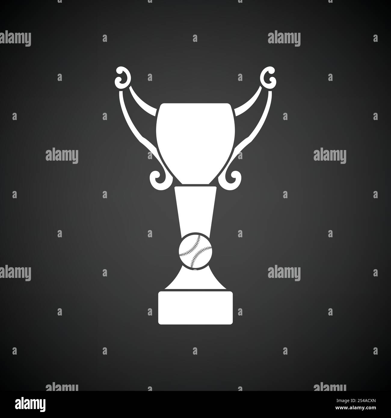 Baseball cup icon. Black background with white. Vector illustration ...