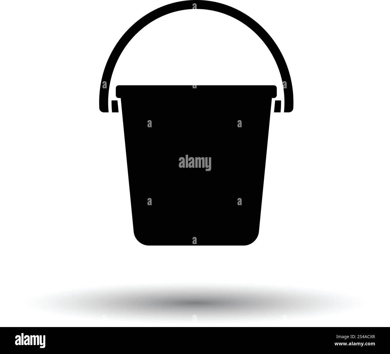 Icon of bucket. White background with shadow design. Vector ...