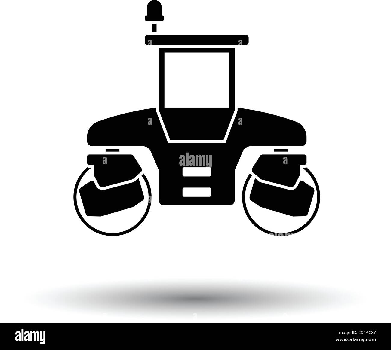 Icon of road roller. White background with shadow design. Vector ...