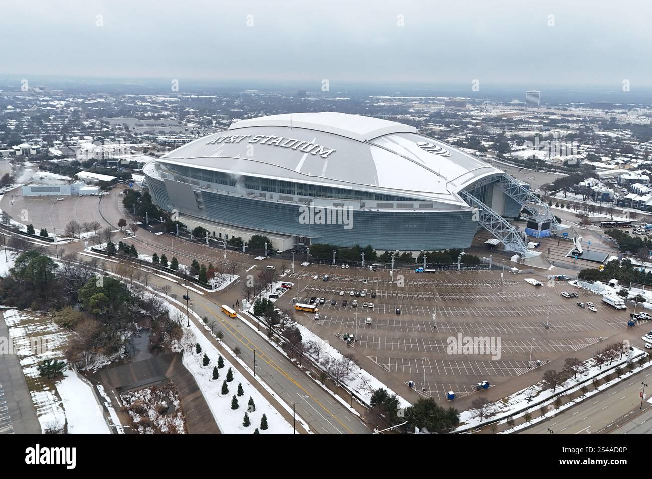An aerial view of AT&T Stadium, home of the Dallas Cowboys and the ...