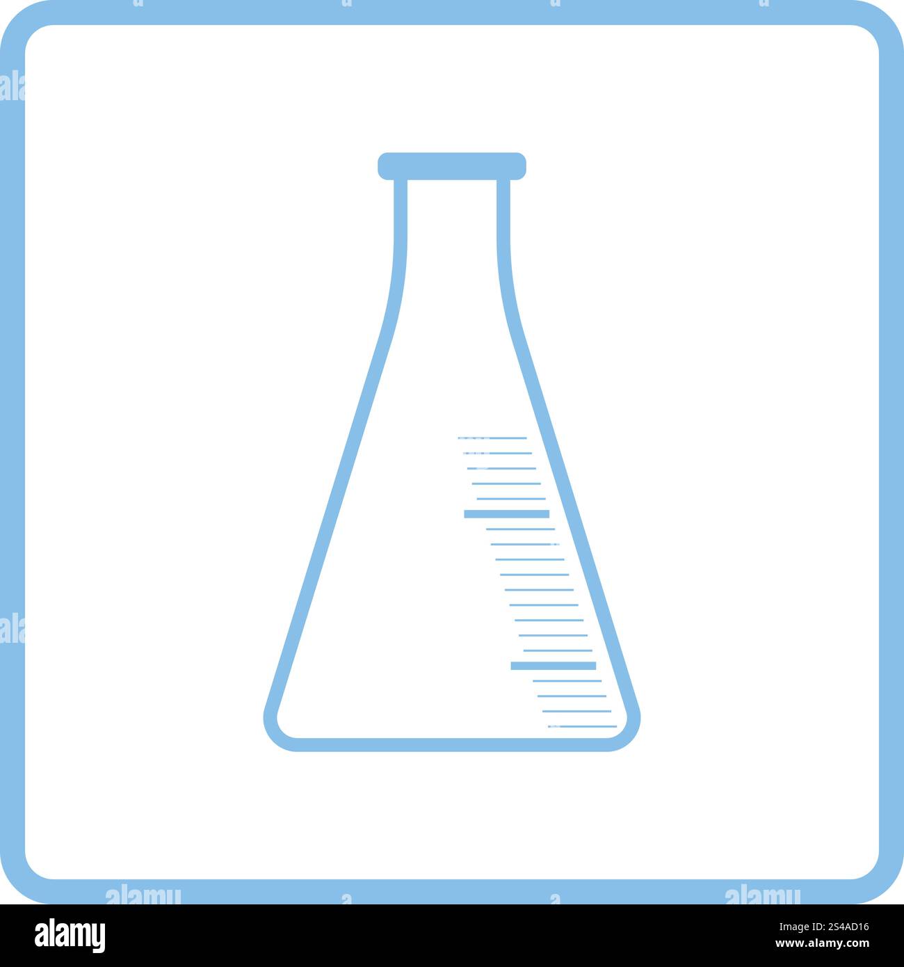 Icon of chemistry cone flask. White background with shadow design ...