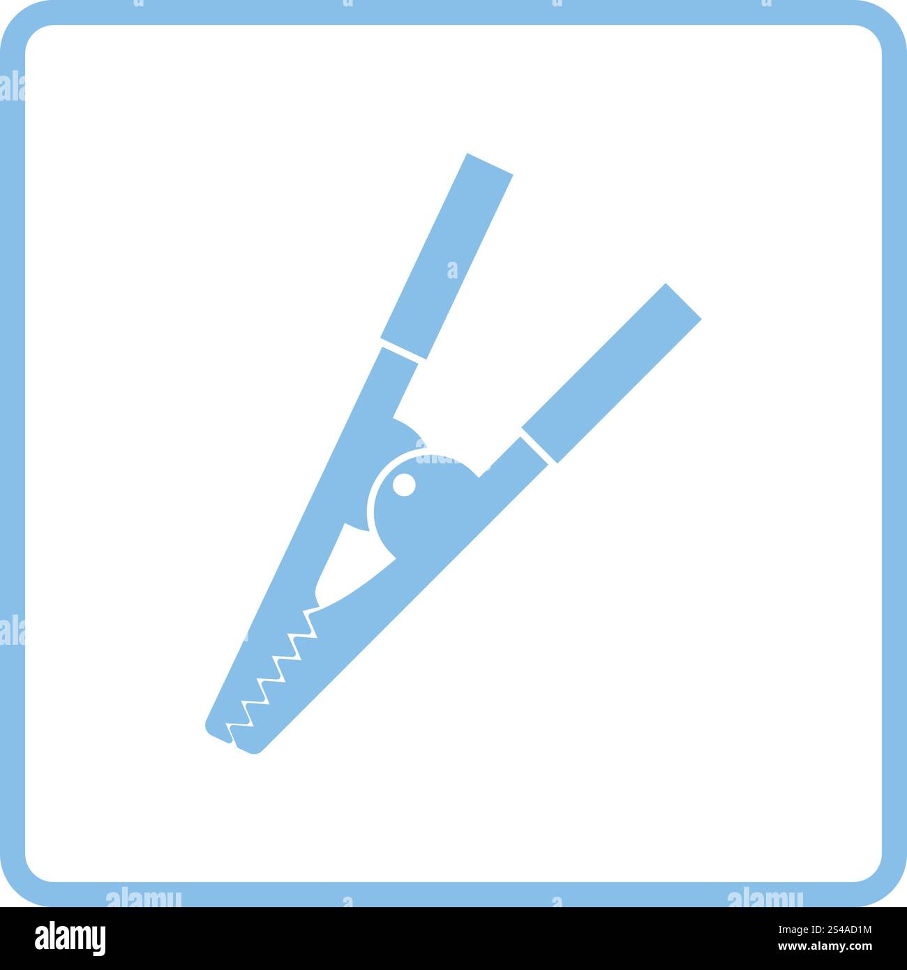 Crocodile clip icon. Blue frame design. Vector illustration Stock ...