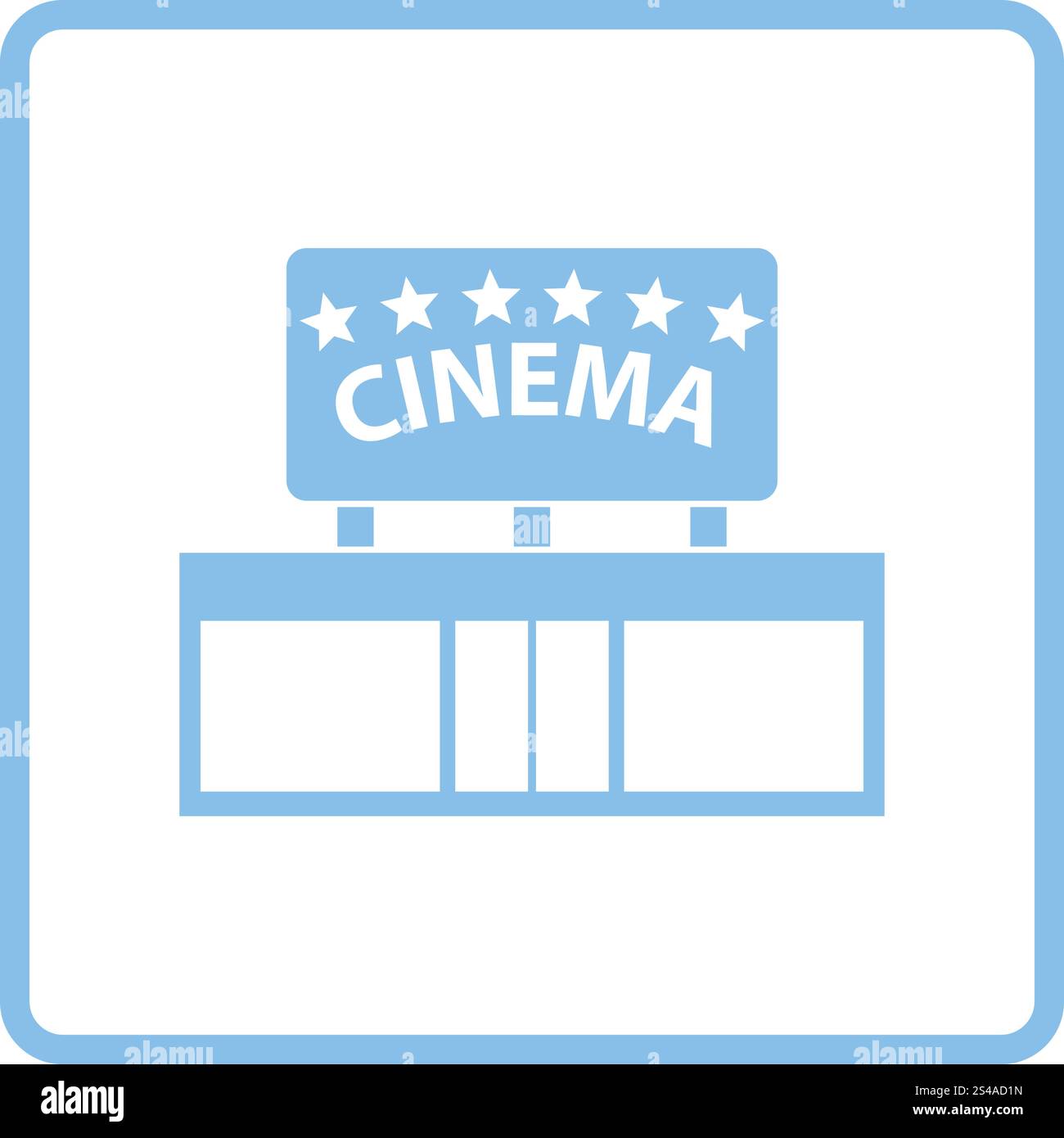 Cinema entrance icon. Blue frame design. Vector illustration Stock ...