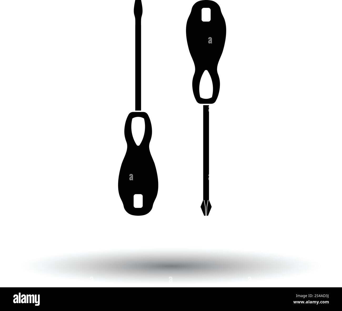 Screwdriver icon. White background with shadow design. Vector ...