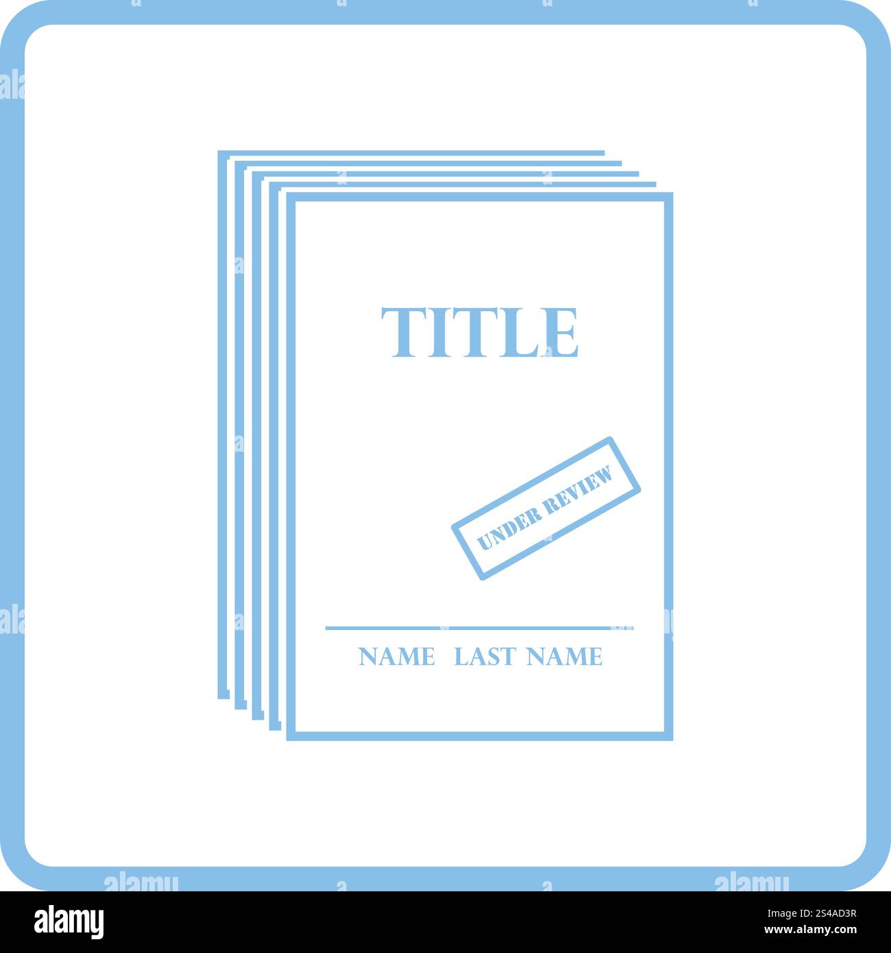 Manuscript under review icon. Blue frame design. Vector illustration ...