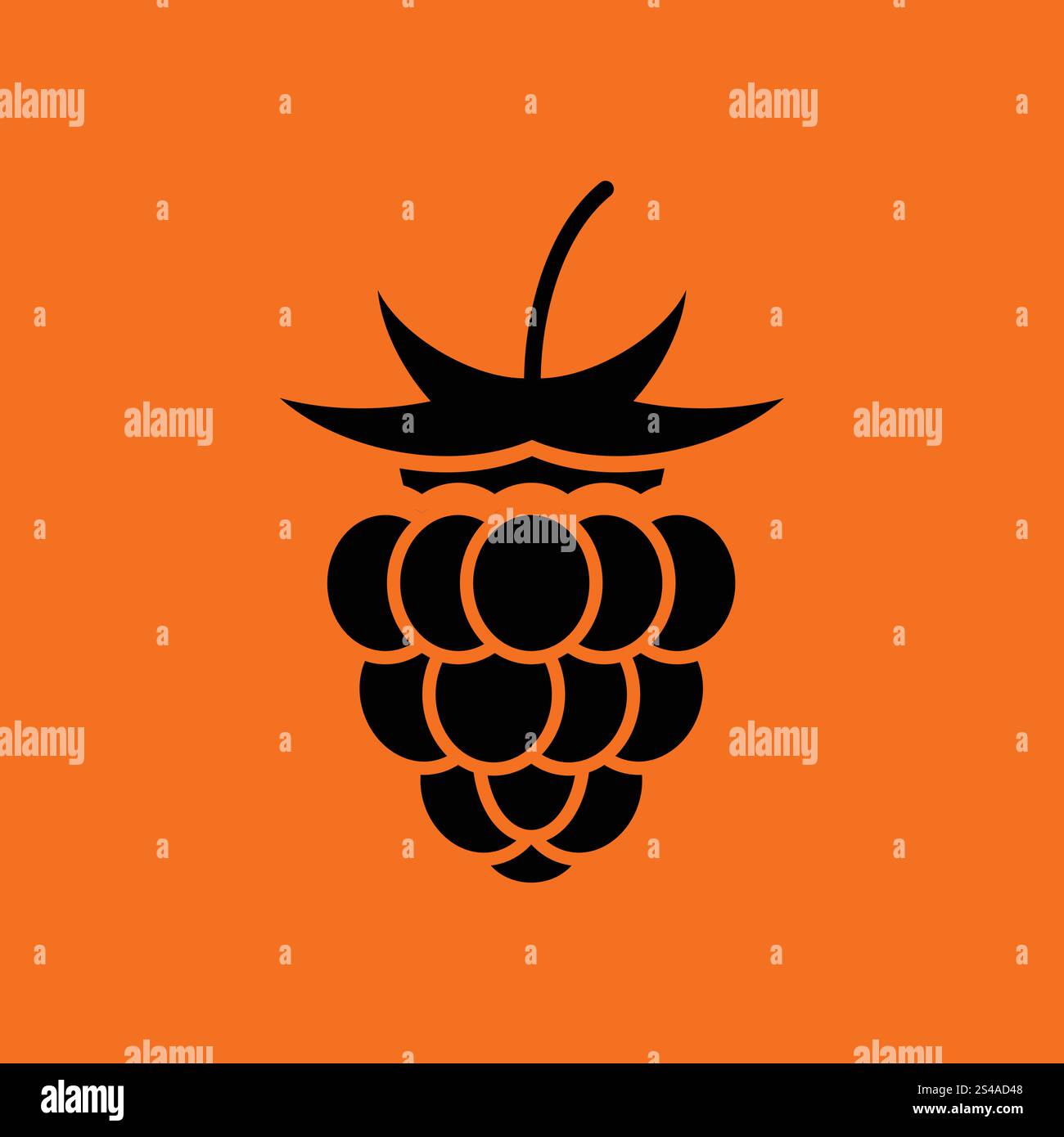 Raspberry icon. Orange background with black. Vector illustration Stock ...