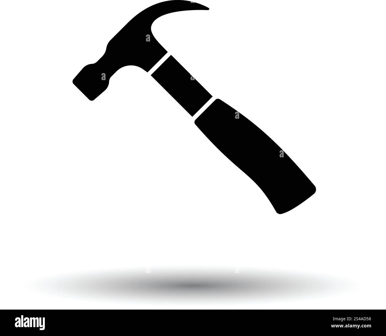 Hammer icon. White background with shadow design. Vector illustration ...