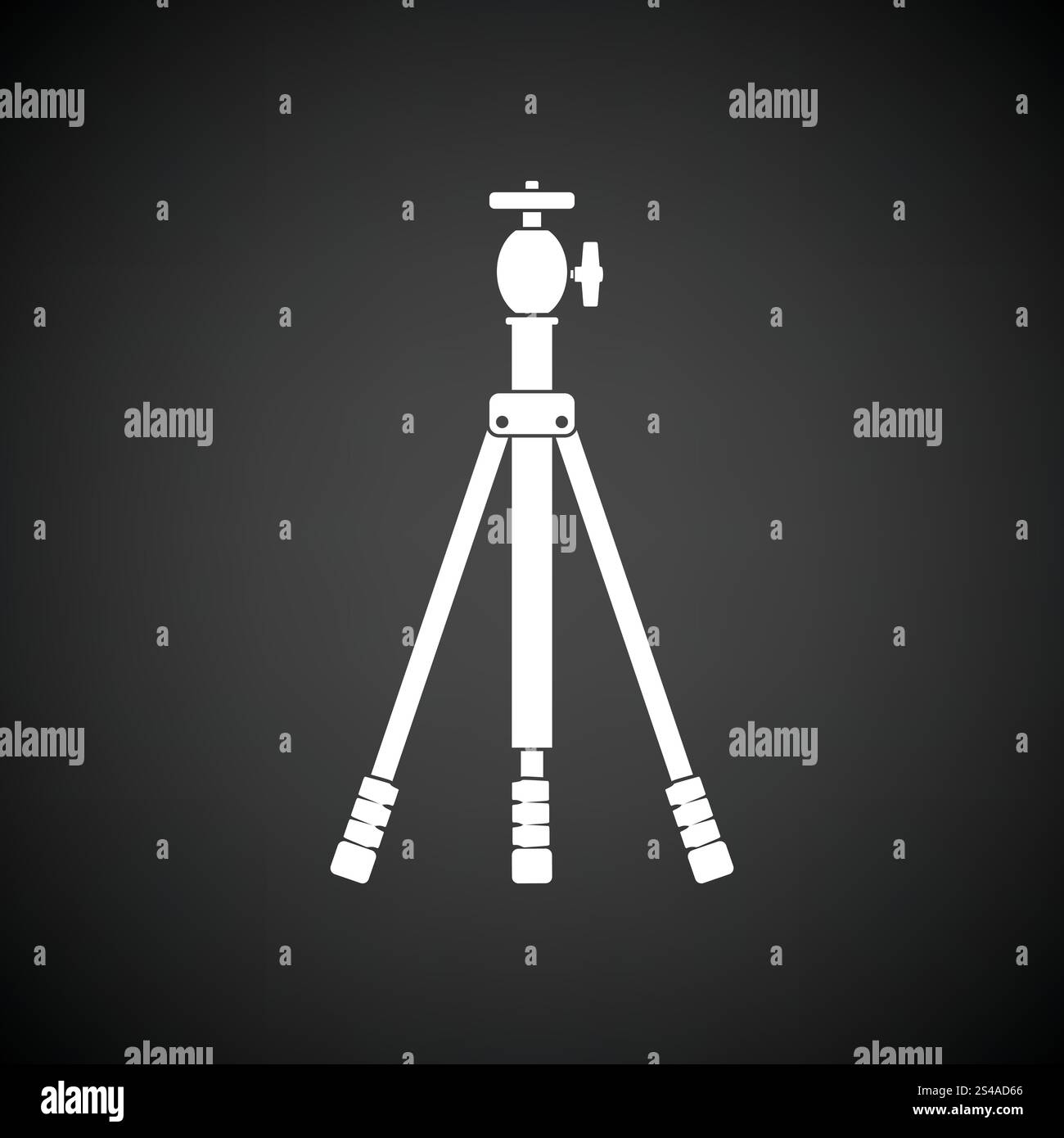 Icon of photo tripod. Black background with white. Vector illustration ...