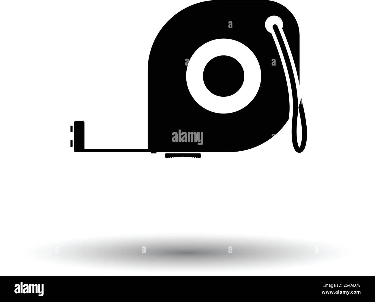 Icon of constriction tape measure. White background with shadow design ...