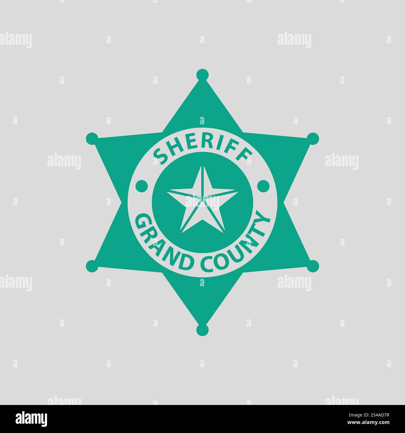 Sheriff badge icon. Gray background with green. Vector illustration ...