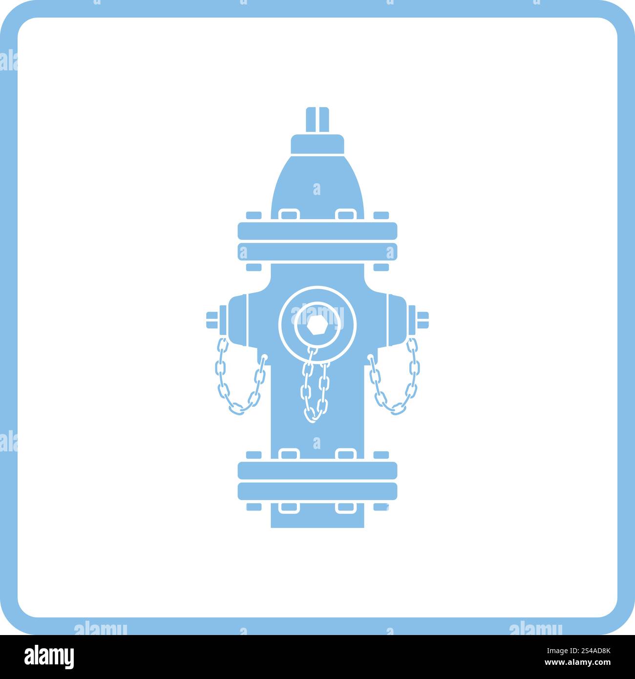 Fire hydrant icon. Blue frame design. Vector illustration Stock Vector ...