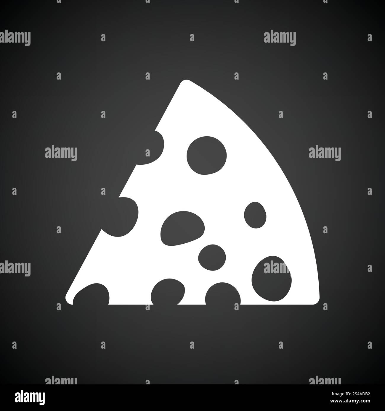 Cheese icon. Black background with white. Vector illustration Stock ...