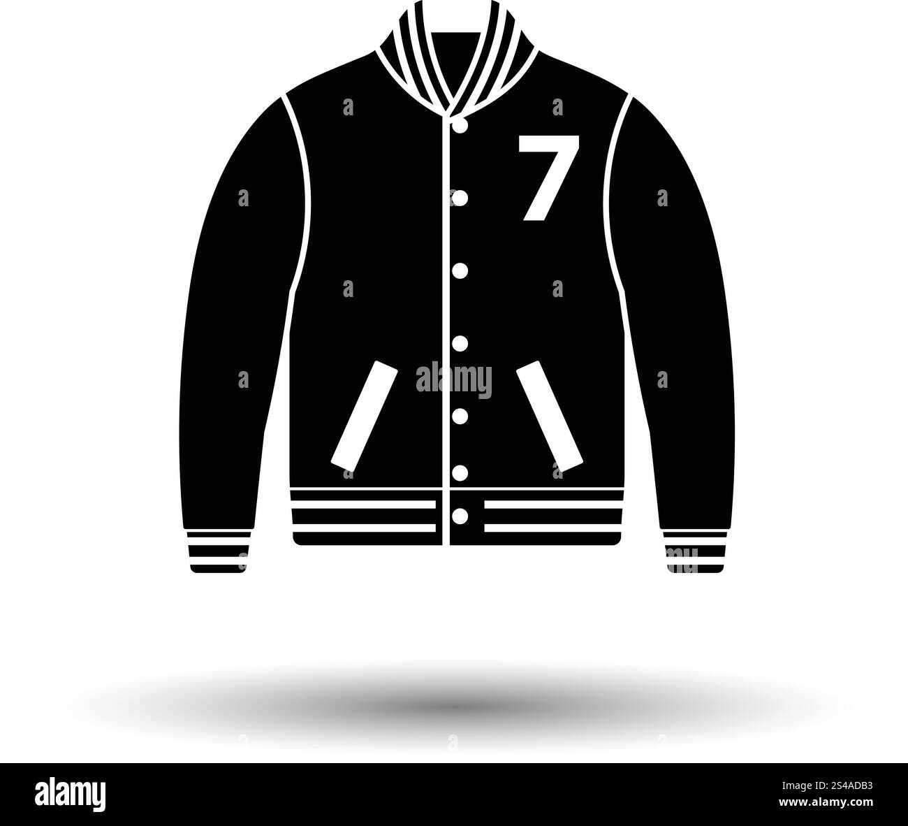 Baseball jacket icon. White background with shadow design. Vector ...