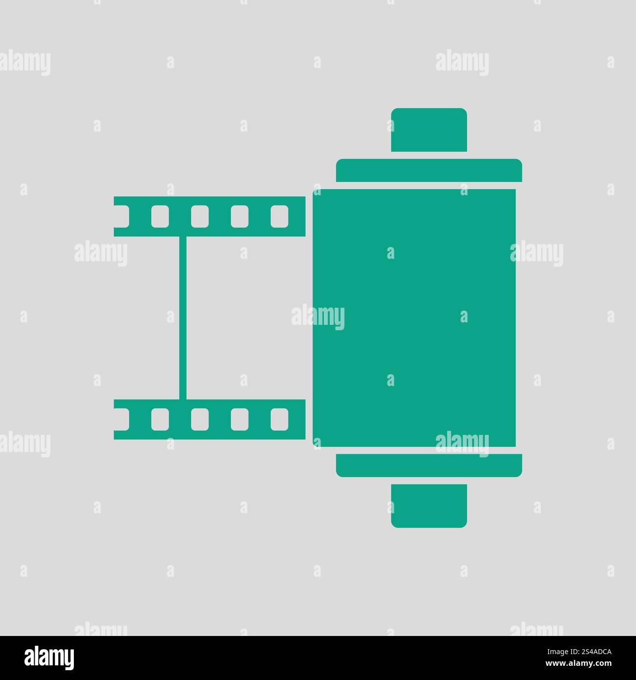 Photo cartridge reel icon. Gray background with green. Vector ...