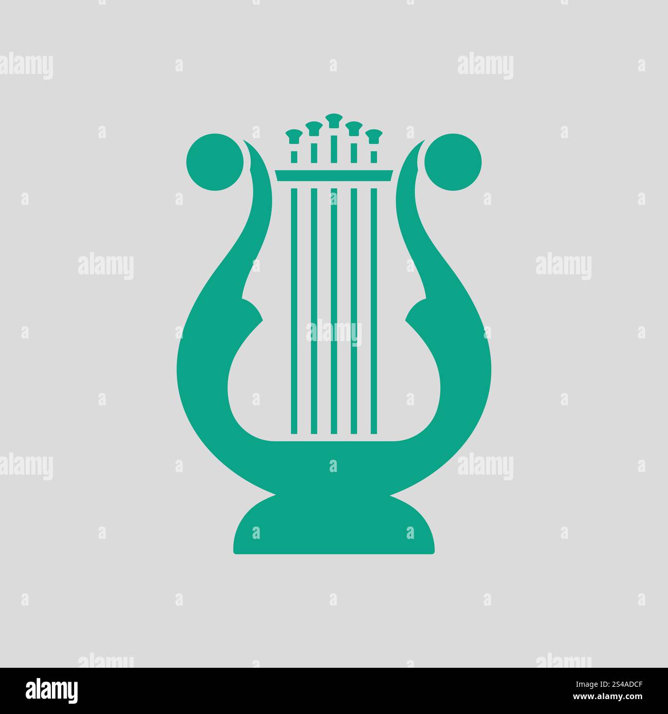 Lyre icon. Gray background with green. Vector illustration Stock Vector ...