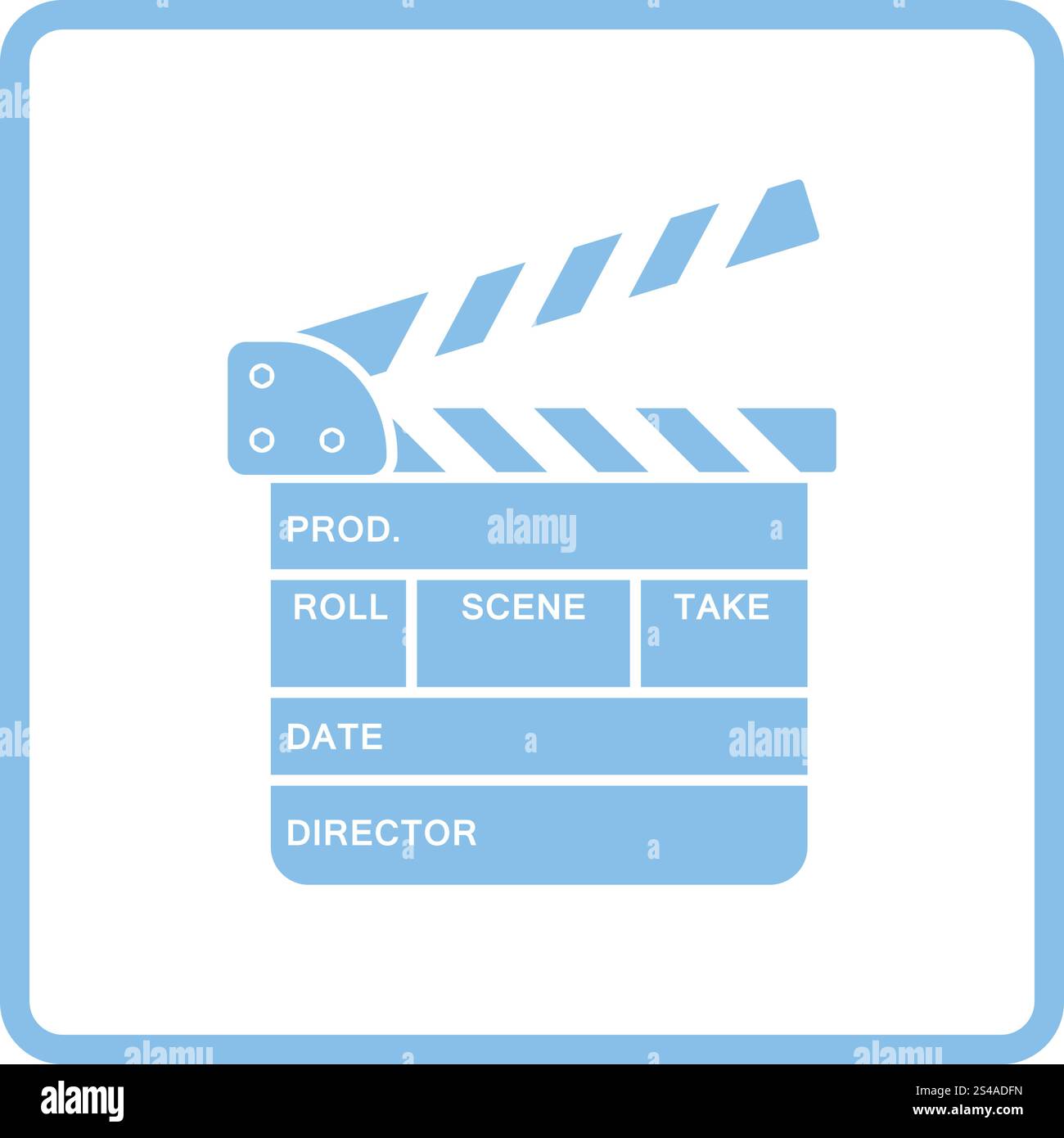 Movie clap board icon. Blue frame design. Vector illustration Stock ...