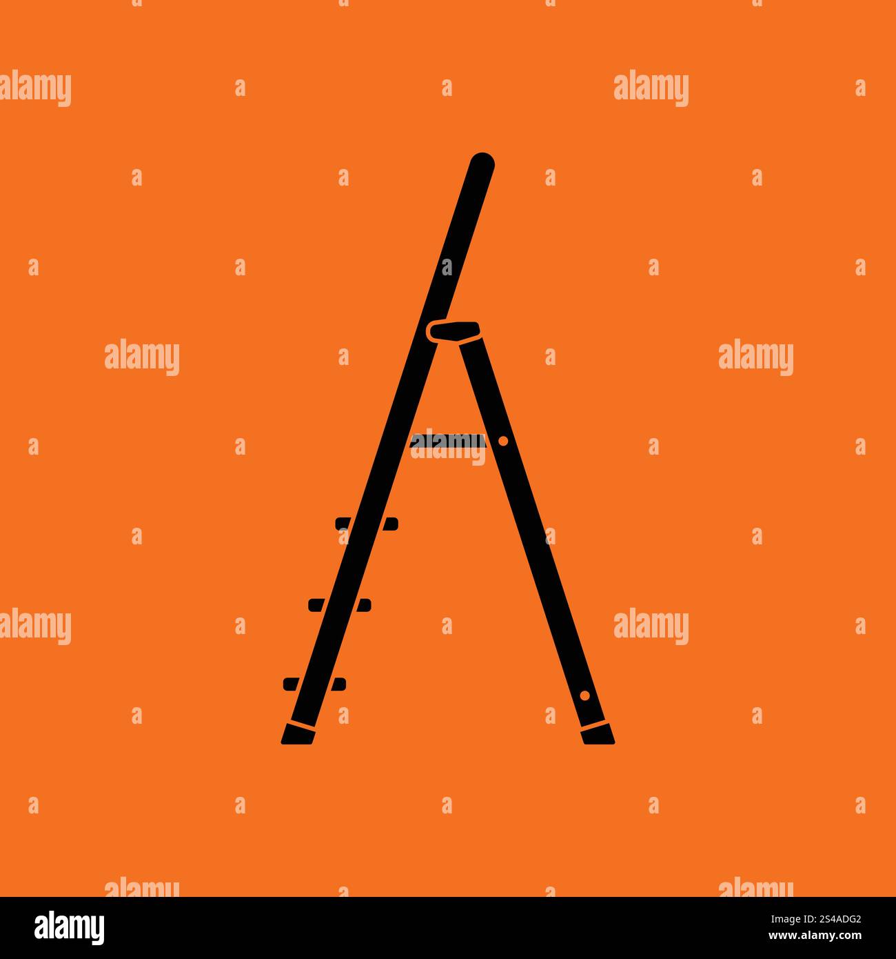 Construction ladder icon. Orange background with black. Vector ...
