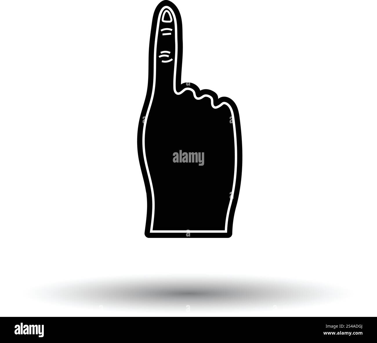 Fans foam finger icon. White background with shadow design. Vector ...