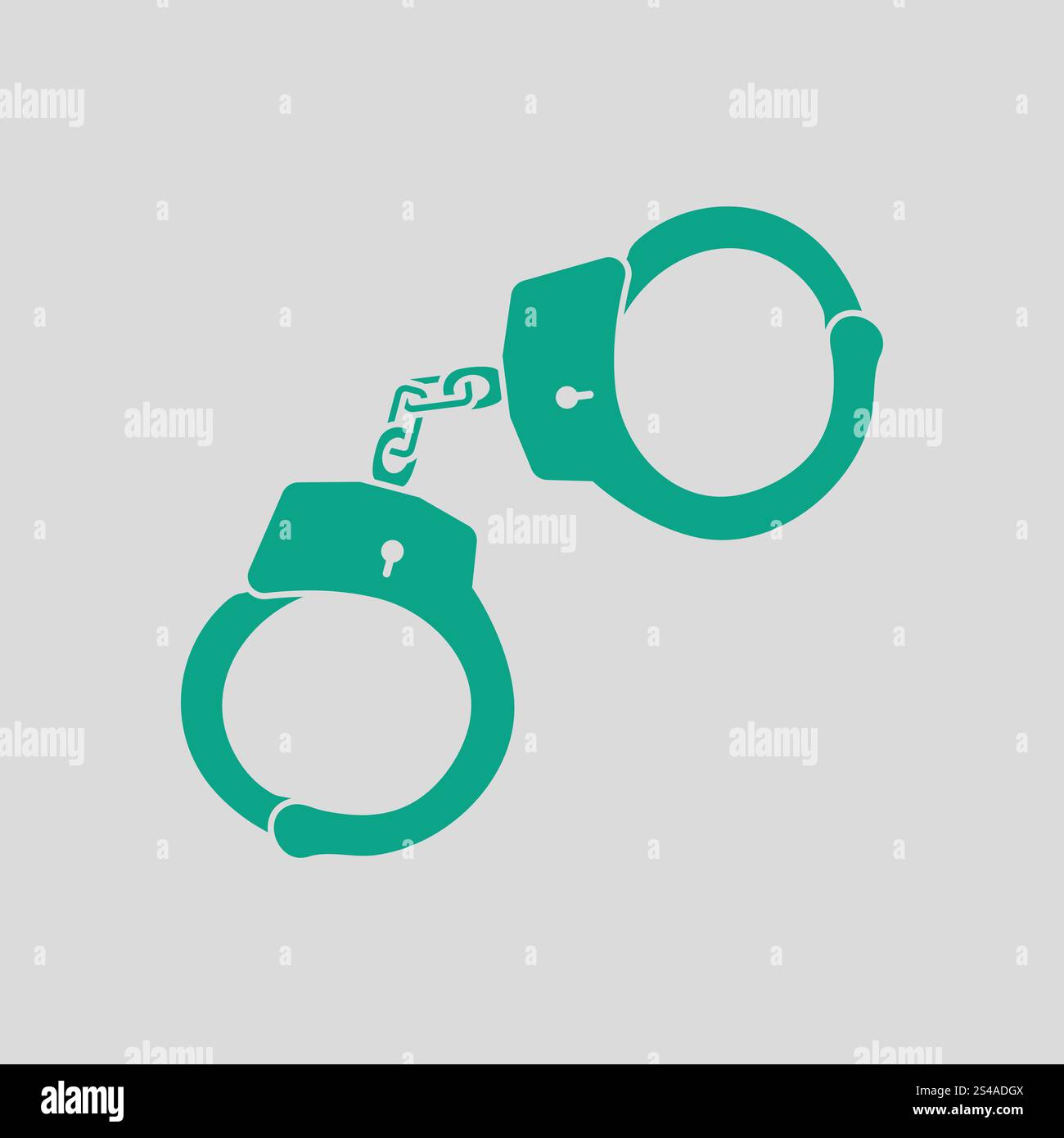 Police handcuff icon. Gray background with green. Vector illustration ...