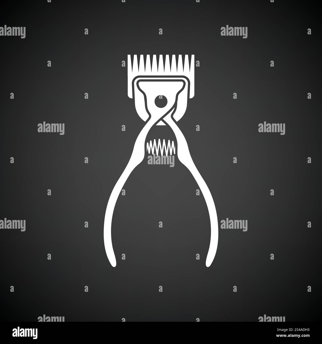 Pet cutting machine icon. Black background with white. Vector ...