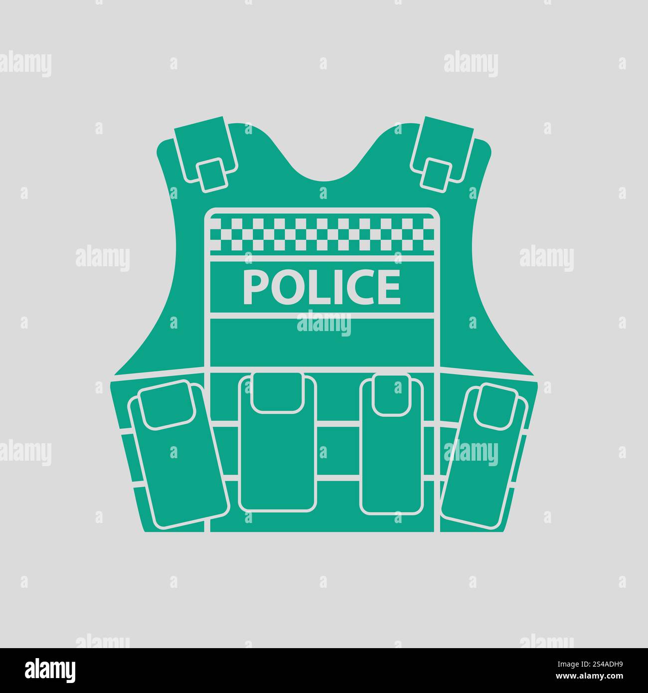 Police vest icon. Gray background with green. Vector illustration Stock ...