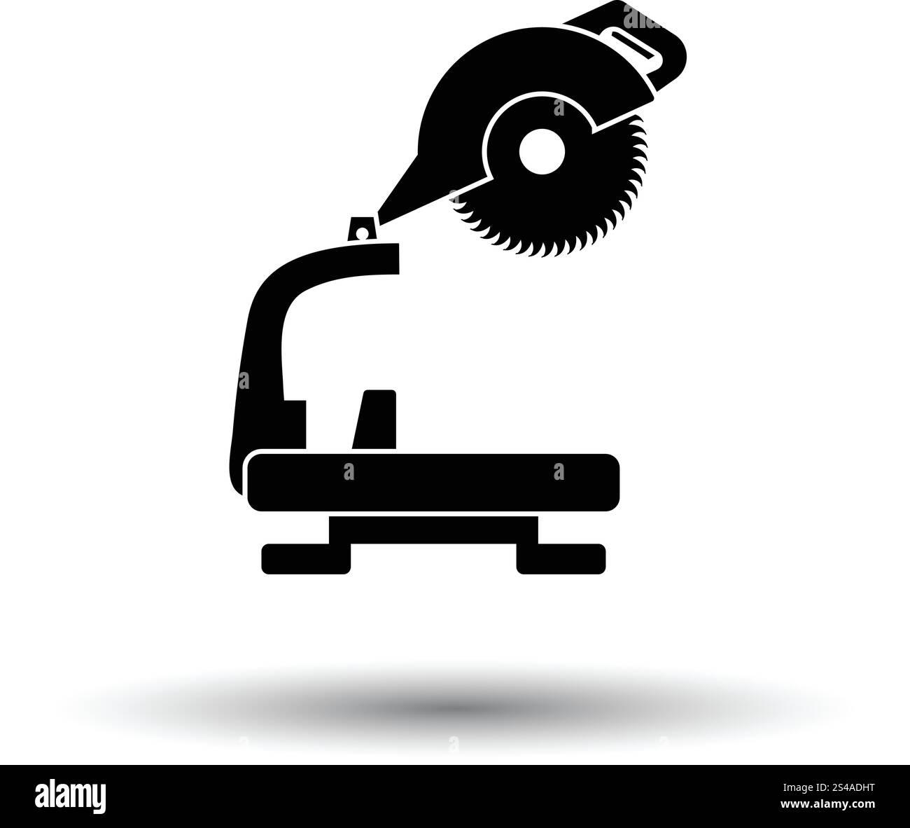 Circular end saw icon. White background with shadow design. Vector ...