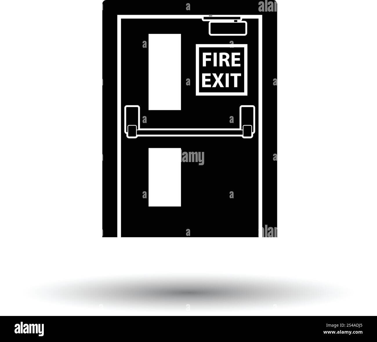 Fire exit door icon. White background with shadow design. Vector ...