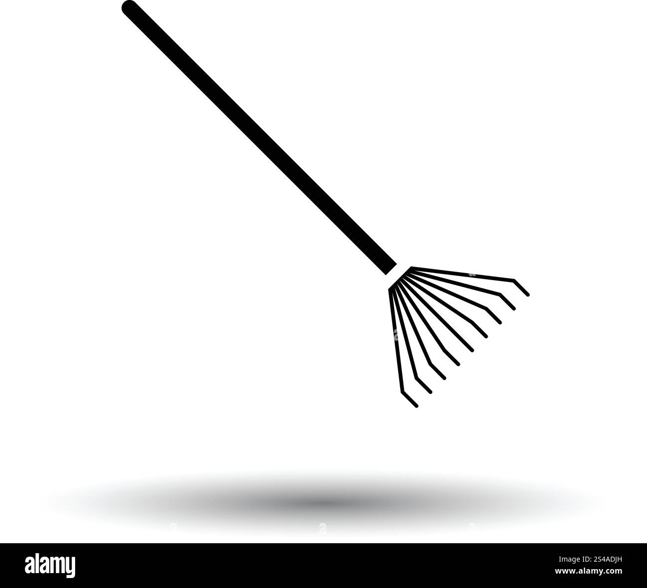 Rake icon. White background with shadow design. Vector illustration ...