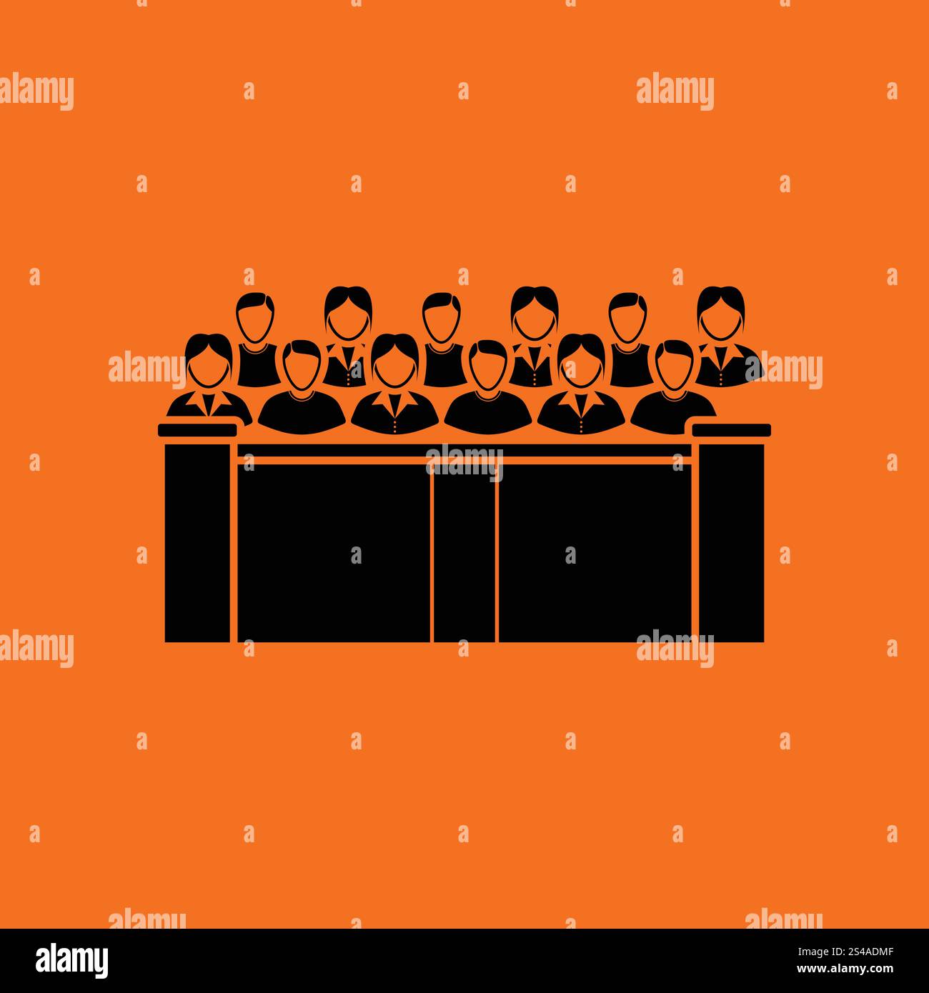Jury icon. Orange background with black. Vector illustration Stock ...