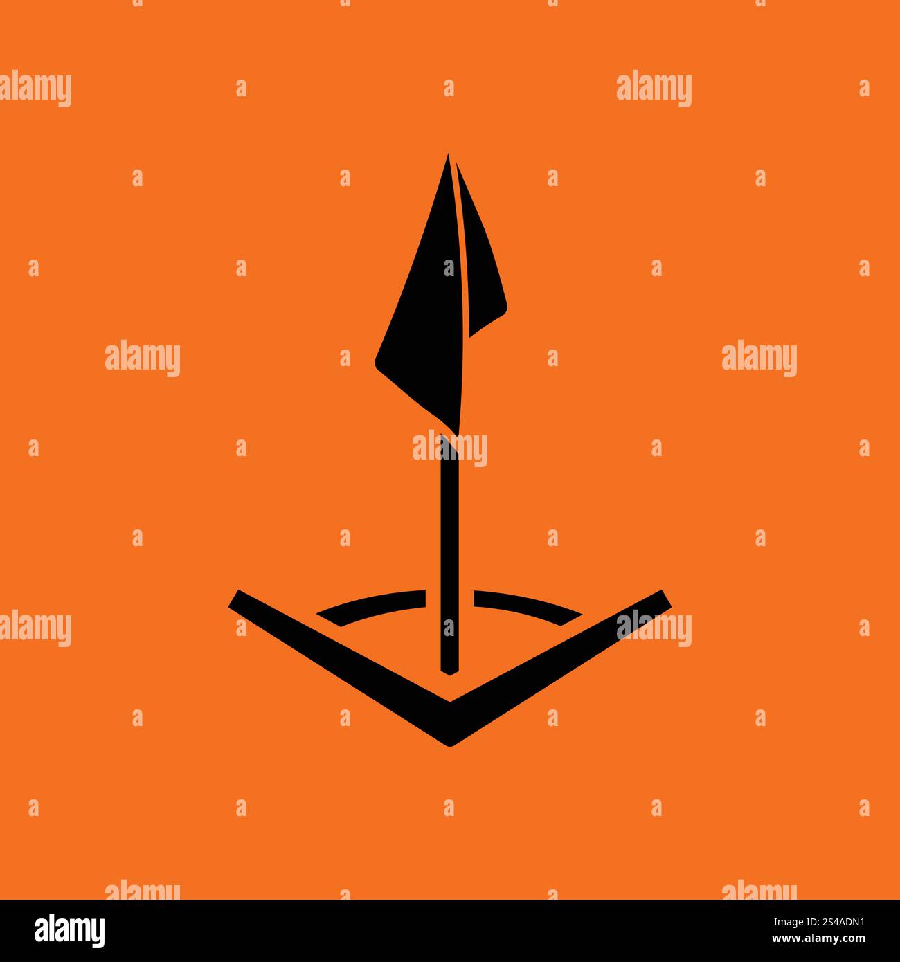 Soccer corner flag icon. Orange background with black. Vector ...