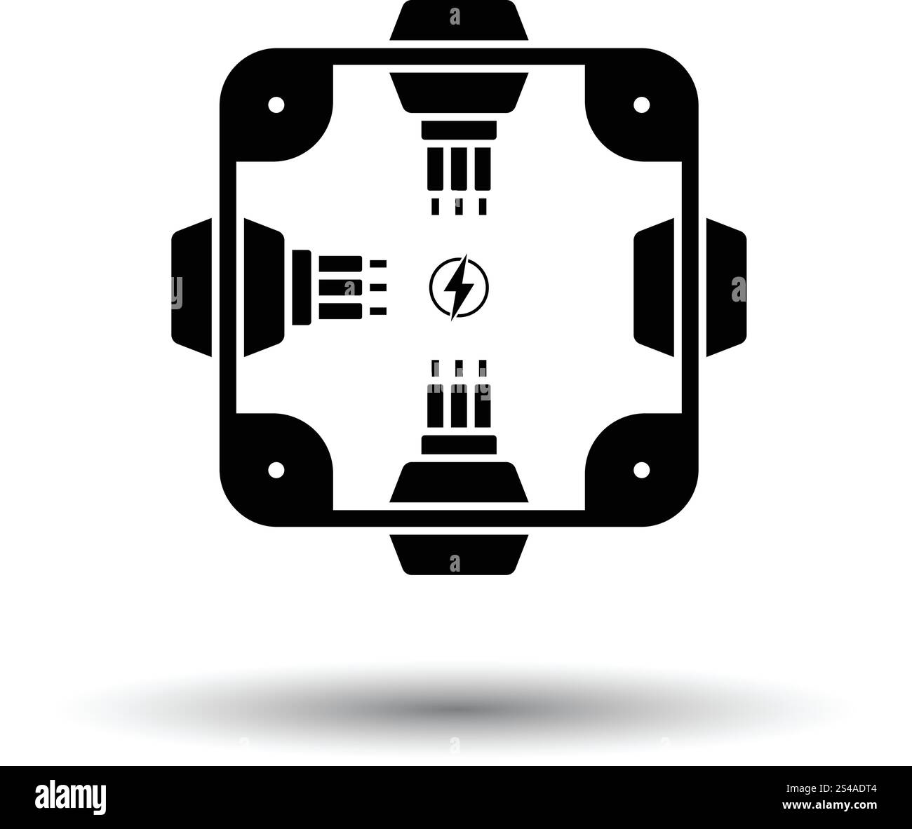Electrical junction box icon. White background with shadow design ...