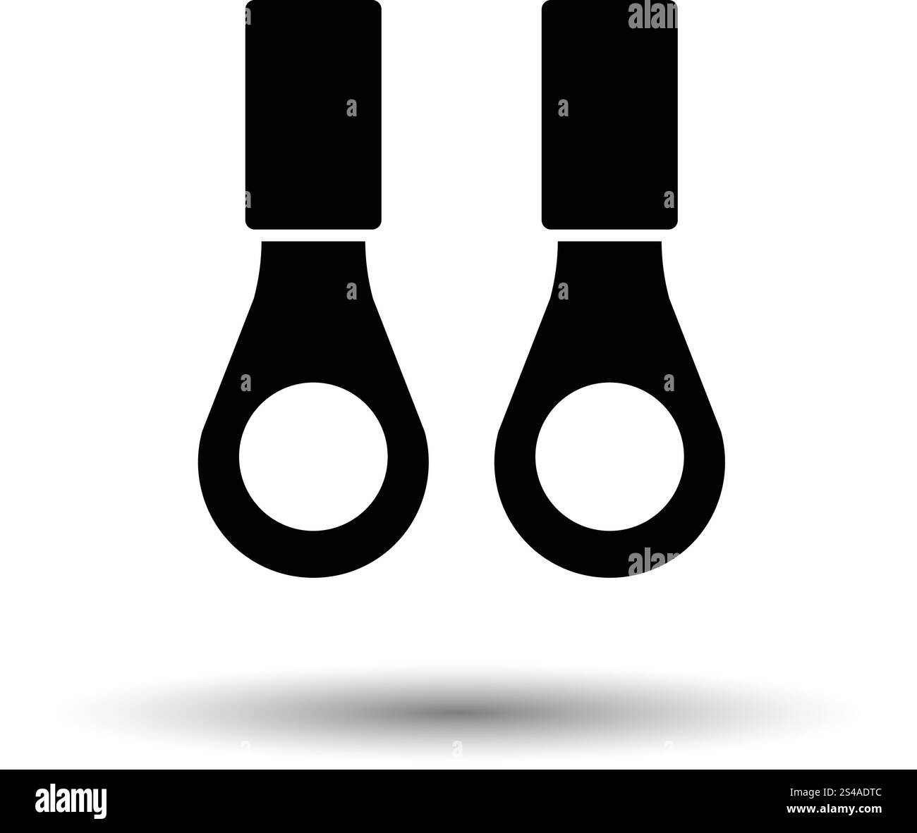 Connection terminal ring icon. White background with shadow design ...