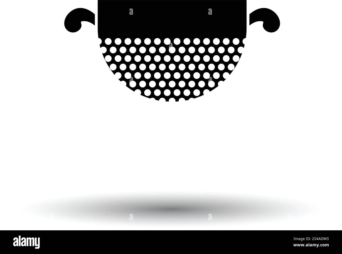 Kitchen colander icon. White background with shadow design. Vector ...
