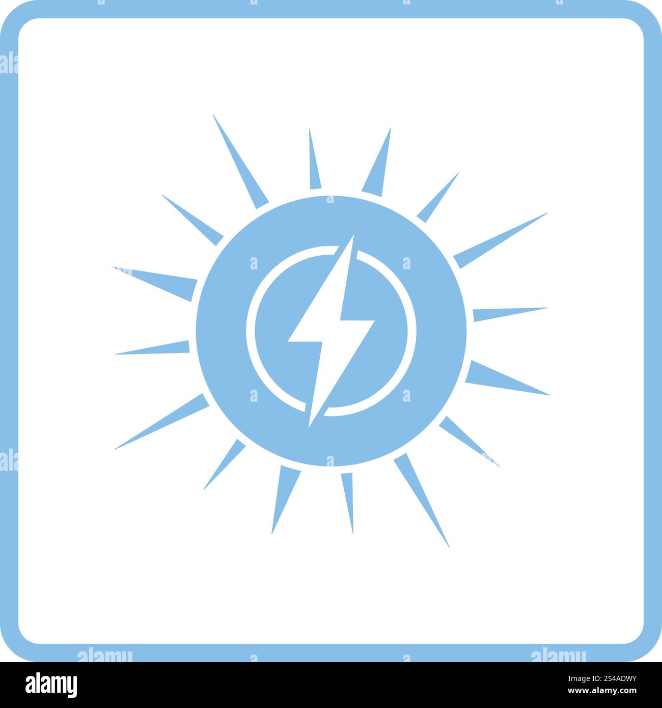 Solar energy icon. Blue frame design. Vector illustration Stock Vector ...