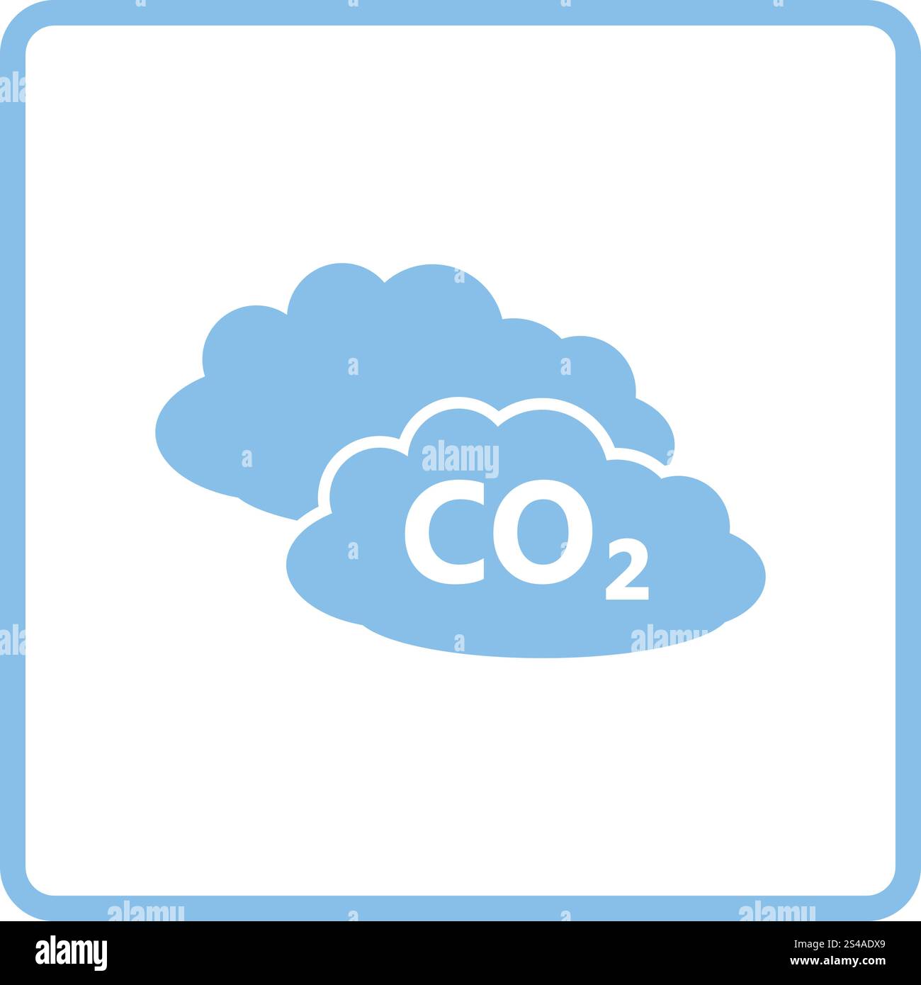 CO 2 cloud icon. Blue frame design. Vector illustration Stock Vector Image & Art - Alamy
