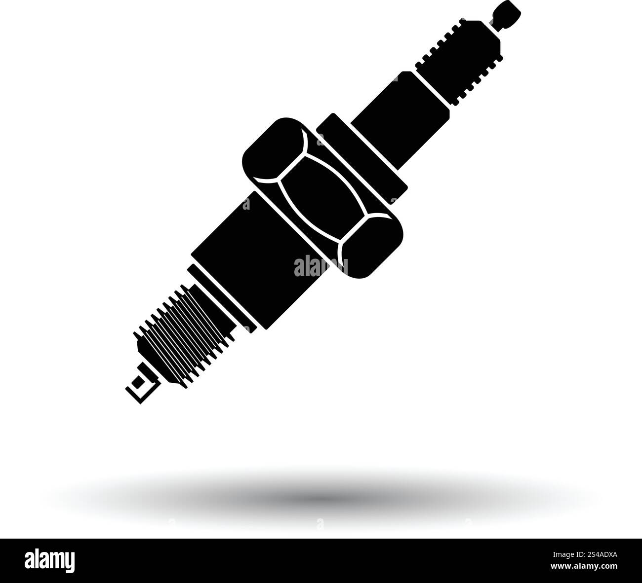 Spark plug icon. White background with shadow design. Vector ...