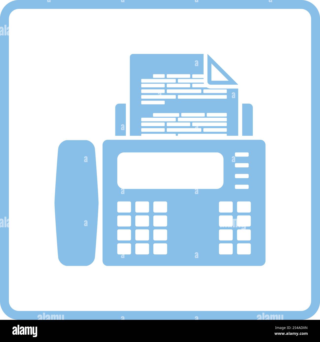 Fax icon. Blue frame design. Vector illustration Stock Vector Image ...